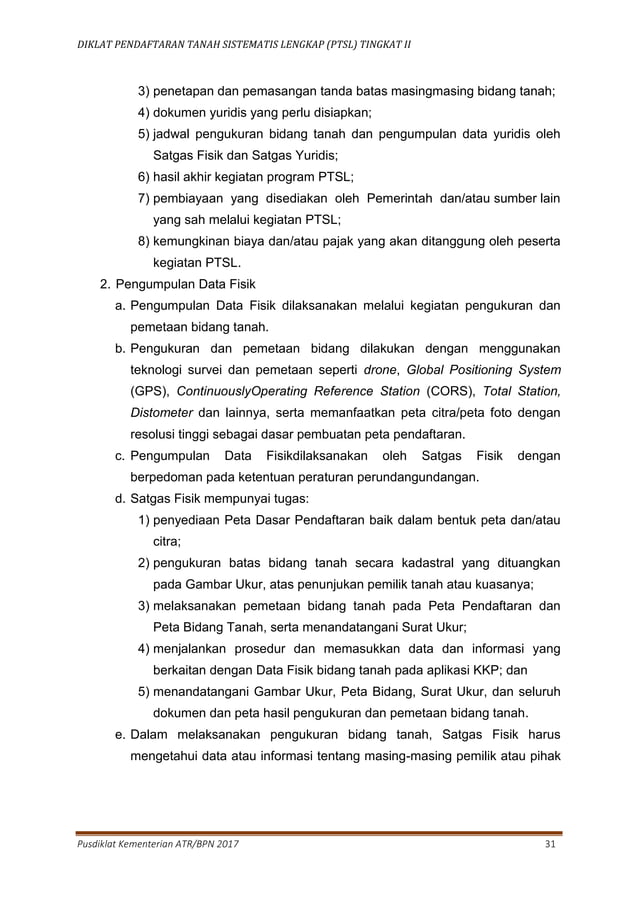 Modul 2 perencanaan, persiapan dan pelaporan ptsl | PDF