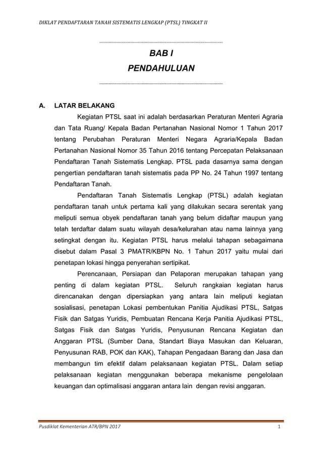 Modul 2 perencanaan, persiapan dan pelaporan ptsl | PDF