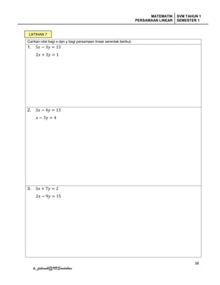 Modul 2 : Persamaan linear | PDF