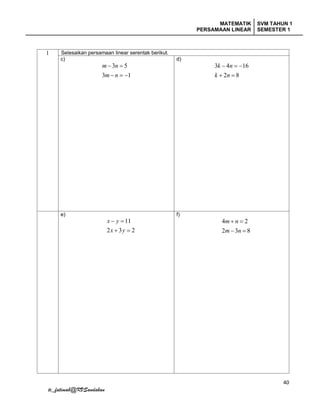 Modul 2 : Persamaan linear | PDF