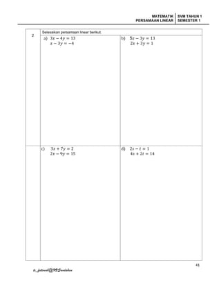 Modul 2 : Persamaan linear | PDF