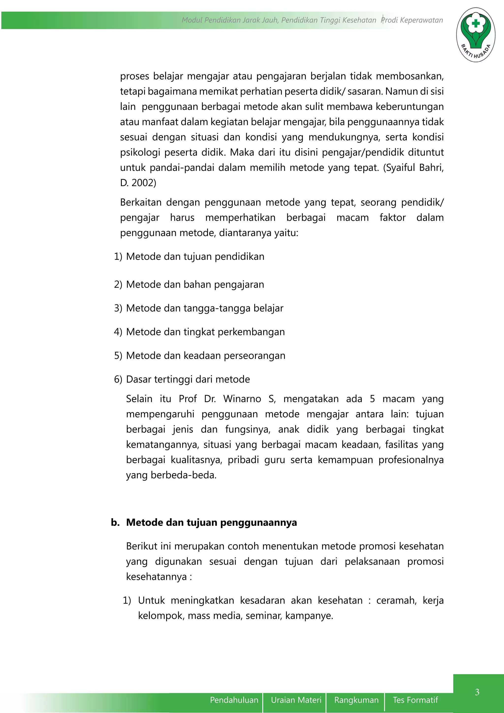 Metode Dalam Promosi Kesehatan | PDF