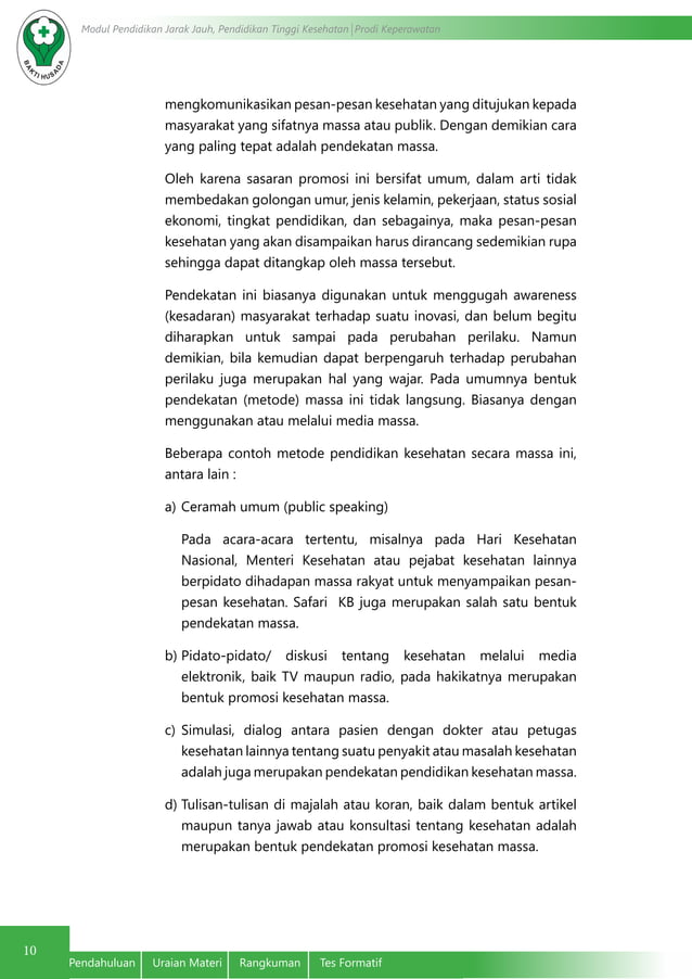 Metode Dalam Promosi Kesehatan | PDF