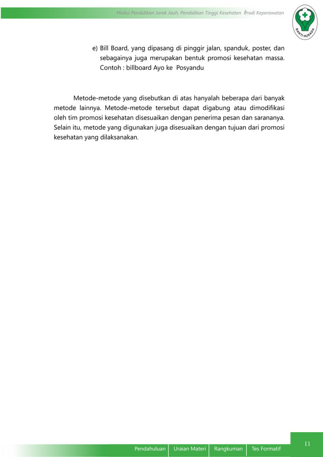 Metode Dalam Promosi Kesehatan | PDF