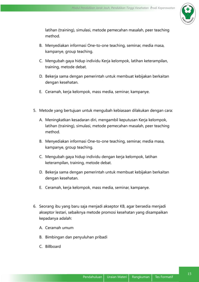 Metode Dalam Promosi Kesehatan | PDF