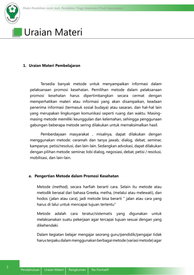 Metode Dalam Promosi Kesehatan | PDF