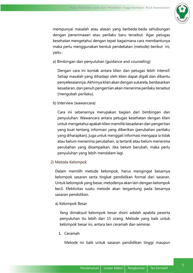 Metode Dalam Promosi Kesehatan | PDF