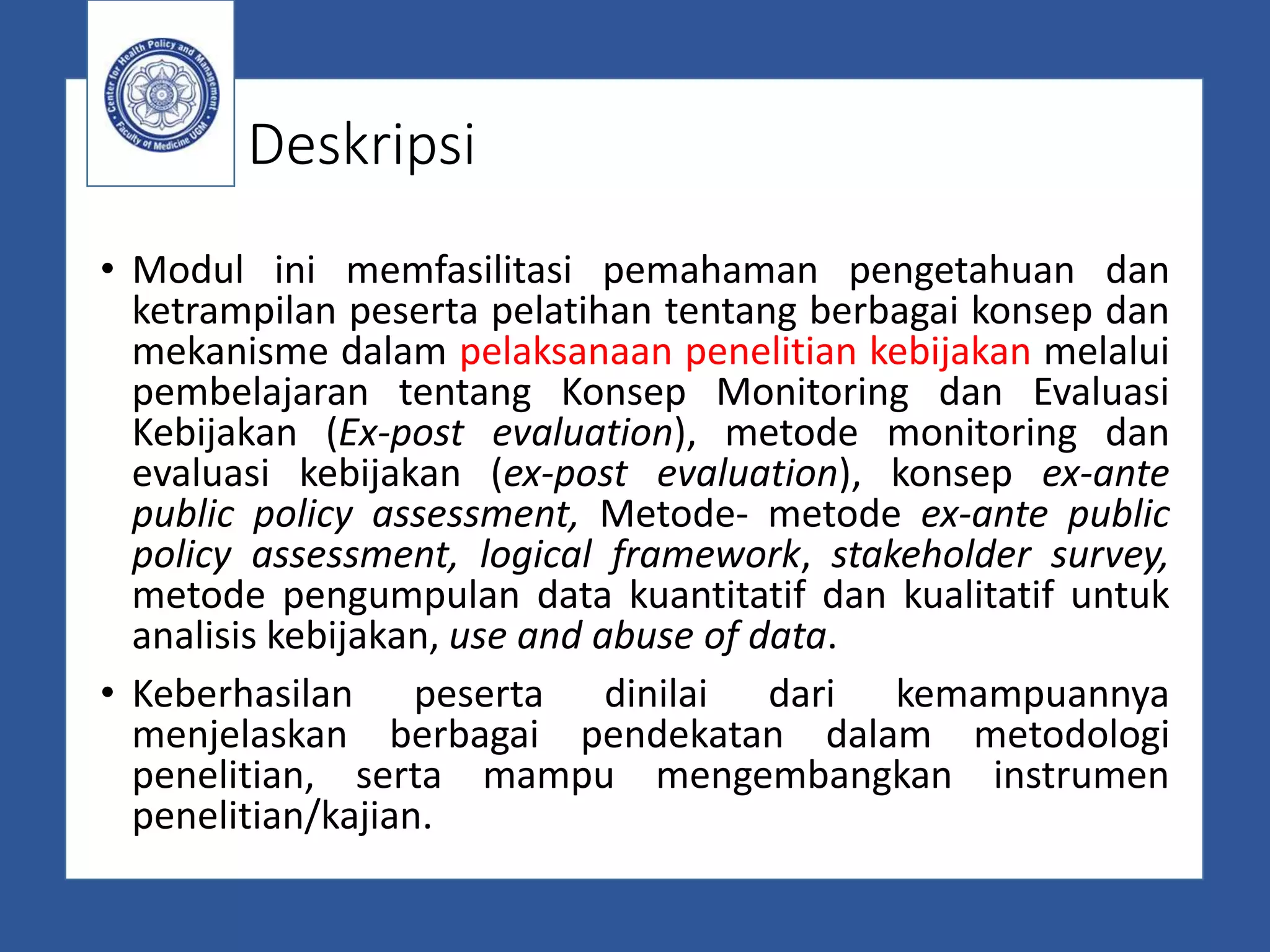 Modul 2. sub modul 3. monitoring, Evaluasi dan Forecasting | PDF
