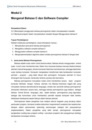 Modul 2 teknik pemrograman mengenal bahasa c dan compiler | PDF