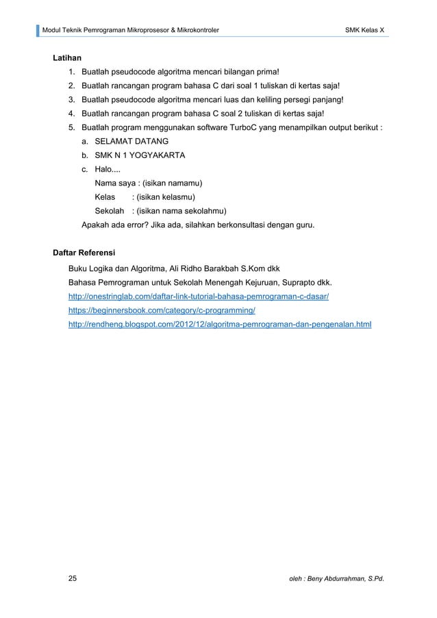 Modul 2 teknik pemrograman mengenal bahasa c dan compiler | PDF