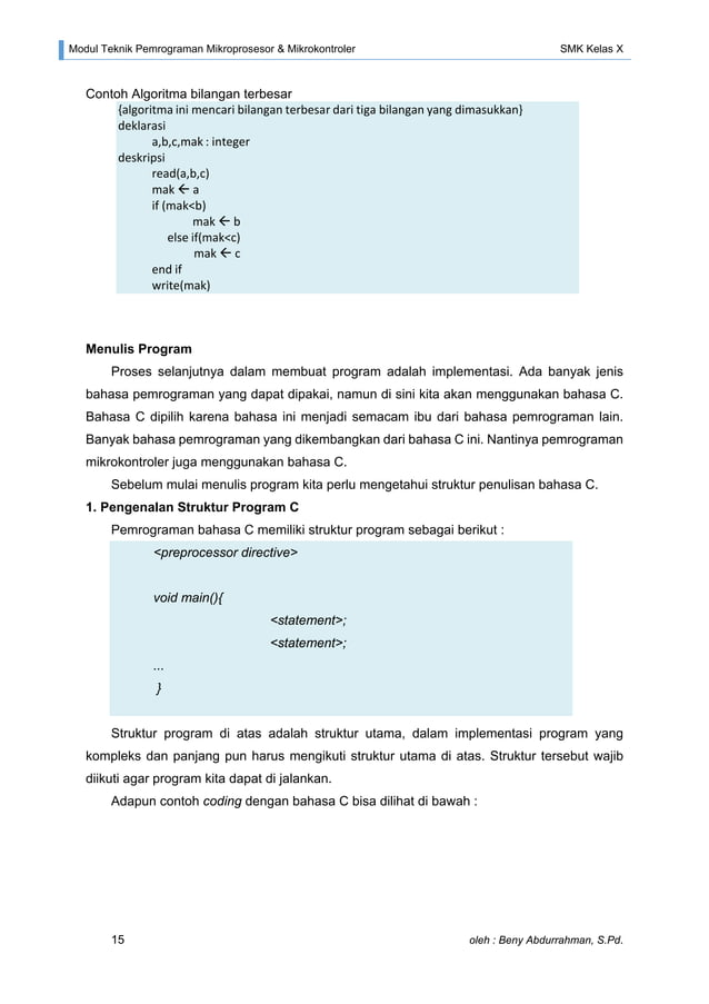 Modul 2 teknik pemrograman mengenal bahasa c dan compiler | PDF
