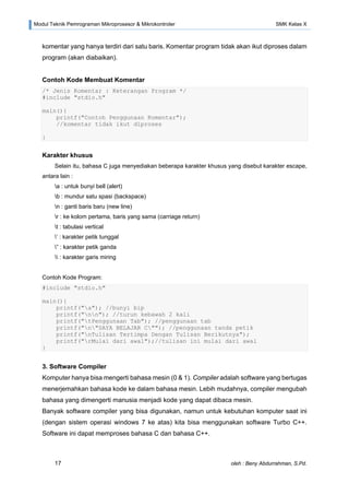 Modul 2 teknik pemrograman mengenal bahasa c dan compiler | PDF