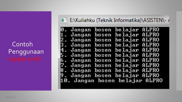 Perulangan While Do For To Do Dan Repeat Until Dalam Pascal Ppt Free Download
