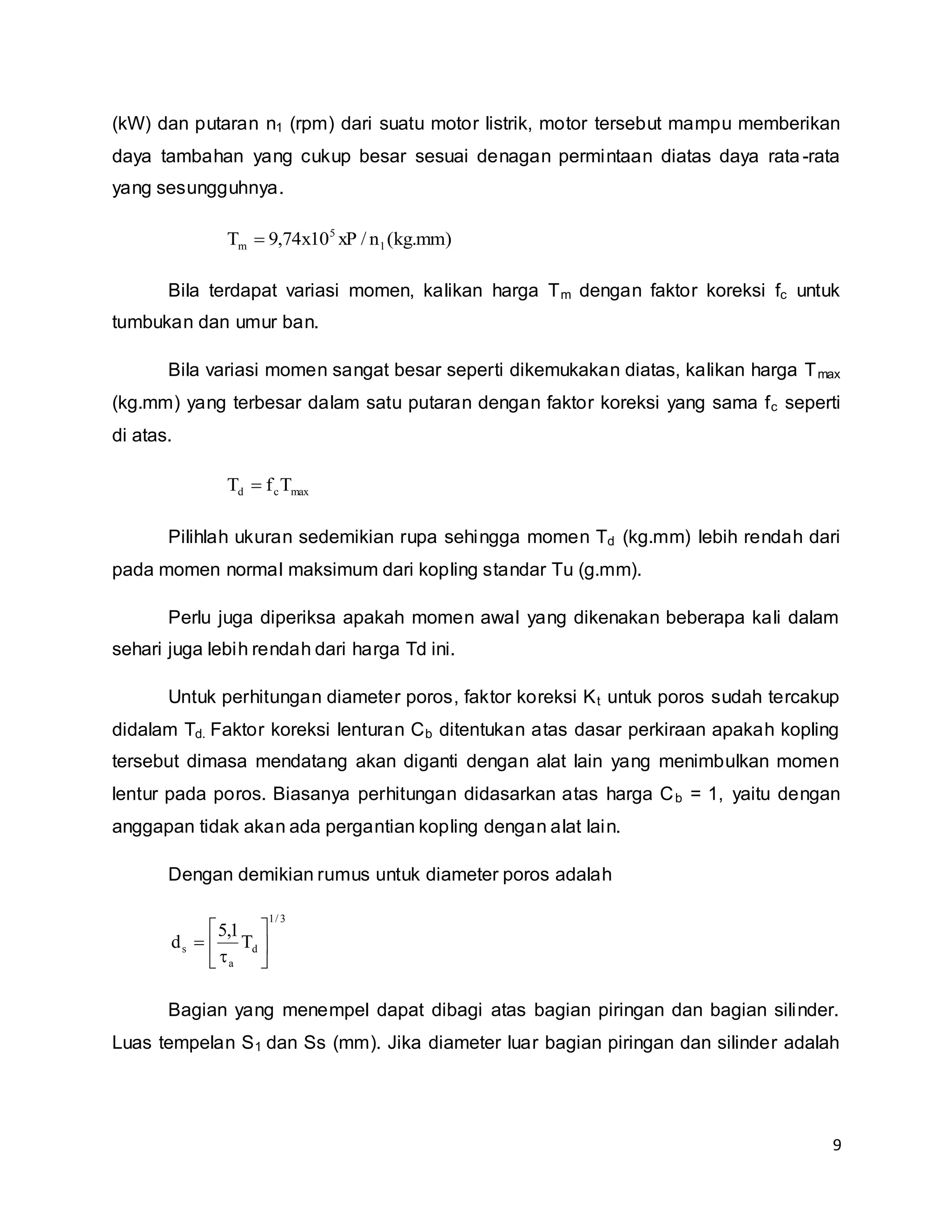 Elemen Mesin 3 - Perencanaan Kopling | PDF