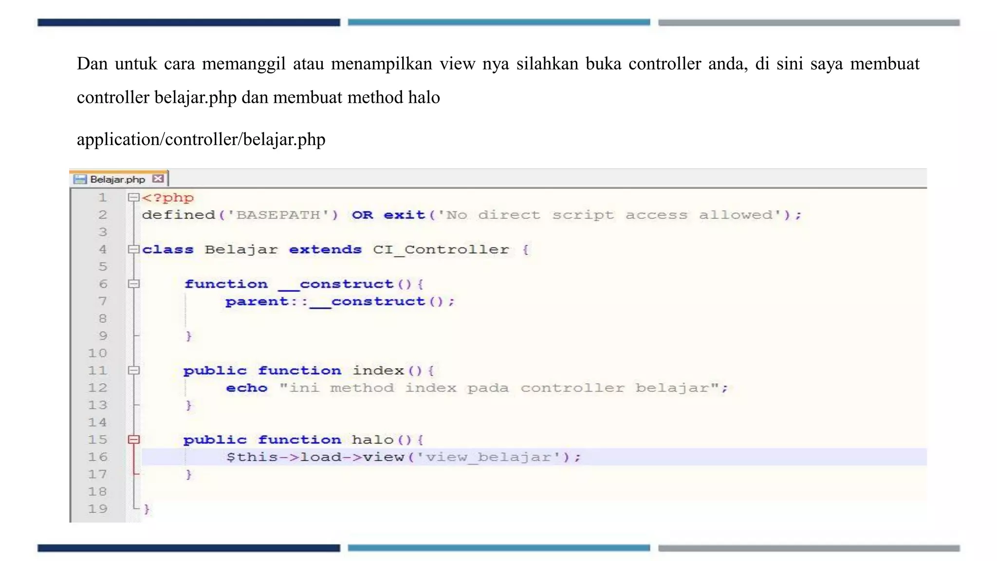 Modul 3 Cara Membuat View Pada CodeIgniter | PPT
