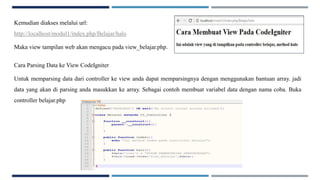 Modul 3 Cara Membuat View Pada CodeIgniter | PPT