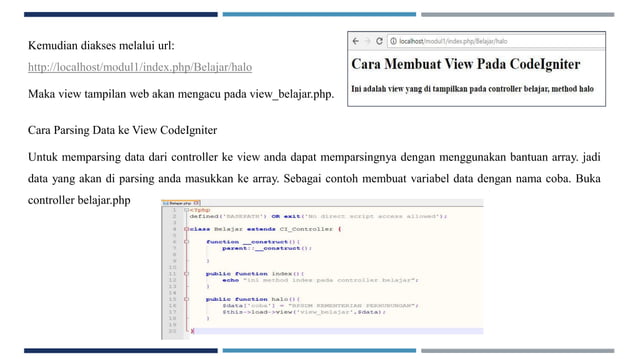 Modul 3 Cara Membuat View Pada CodeIgniter | PPT