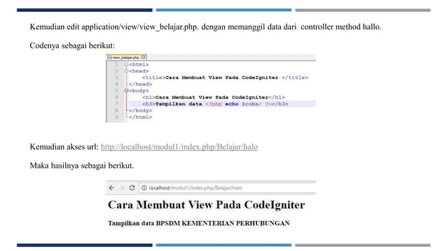 Modul 3 Cara Membuat View Pada CodeIgniter | PPT