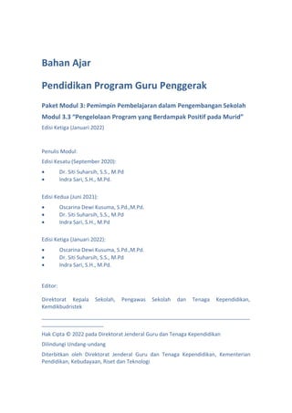 Modul 3.3. Angkatan 5 Reguler. Pengelolaan Program yang Berdampak ...