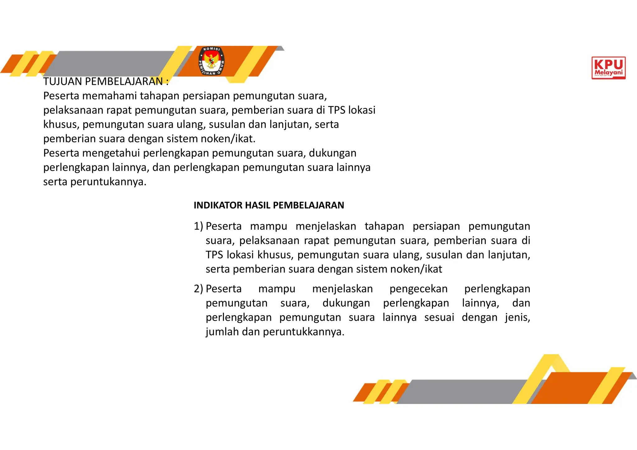 PETUNJUK UNTUK PANITIA PEMUNGUTAN SUARA (KPPS) | PPT