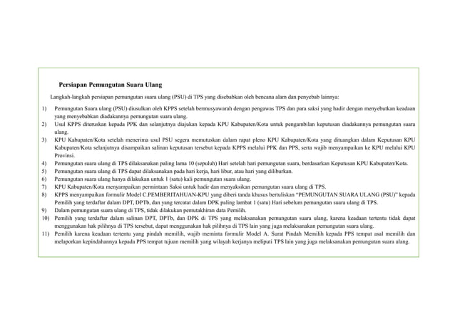 PETUNJUK UNTUK PANITIA PEMUNGUTAN SUARA (KPPS) | PPT