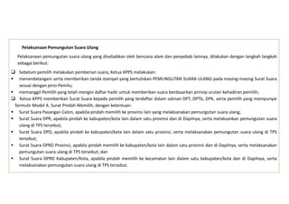 PETUNJUK UNTUK PANITIA PEMUNGUTAN SUARA (KPPS) | PPT