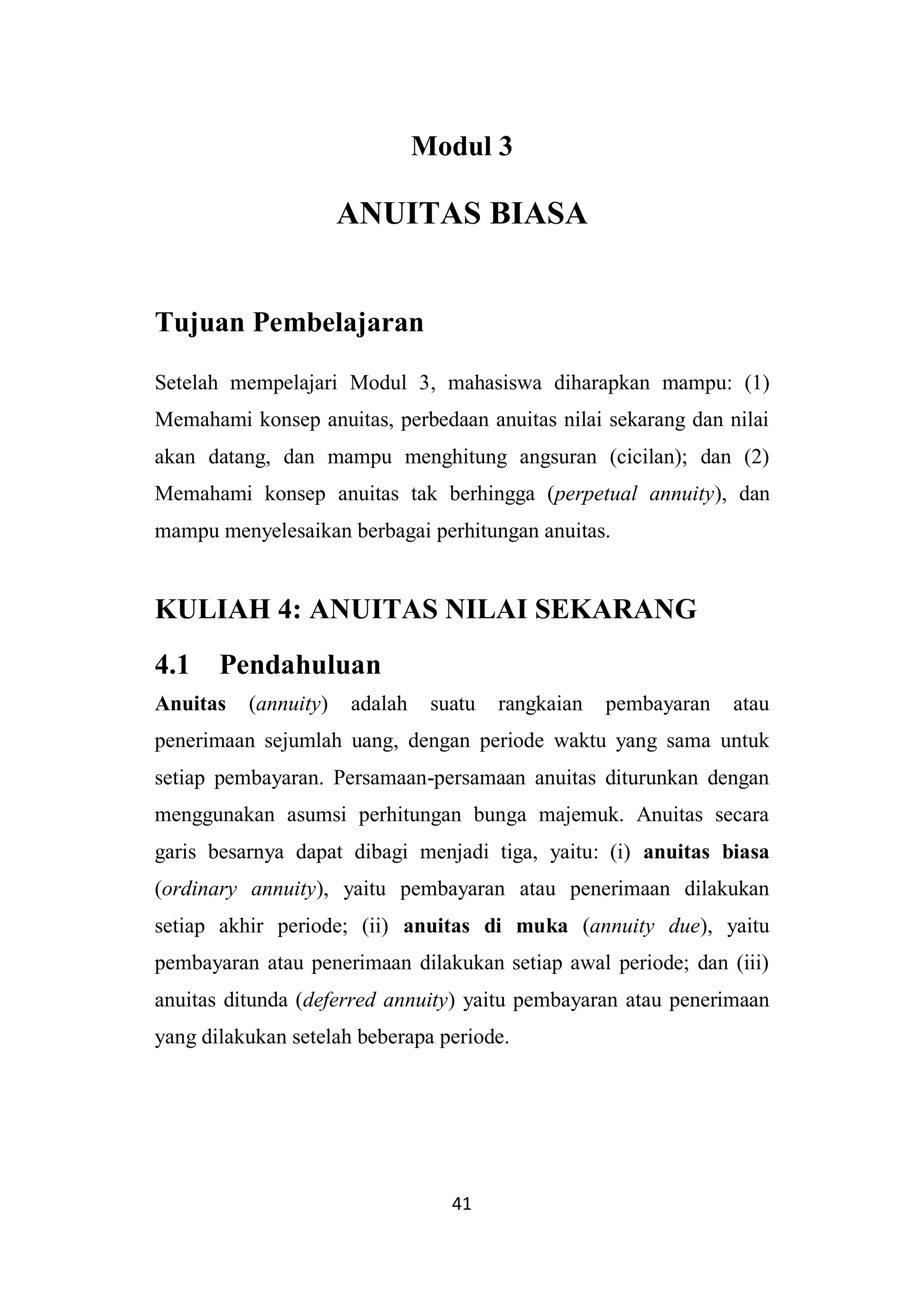 Anuitas Biasa (Matematika Keuangan) | PDF