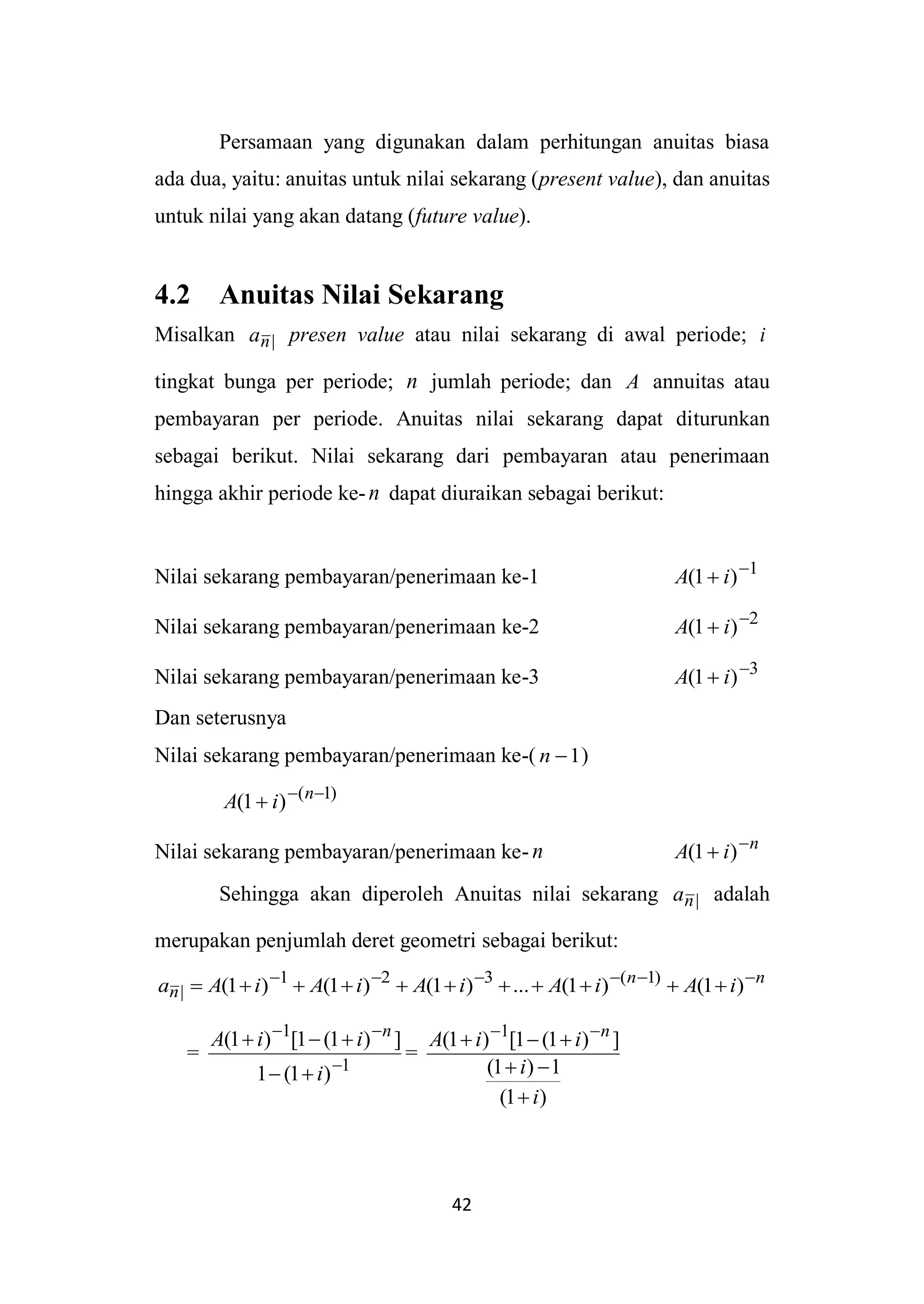 Anuitas Biasa (Matematika Keuangan) | PDF