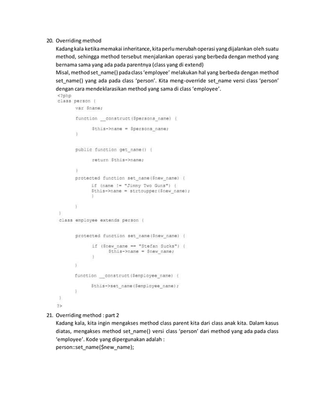 Modul 3 object oriented programming dalam php | PDF