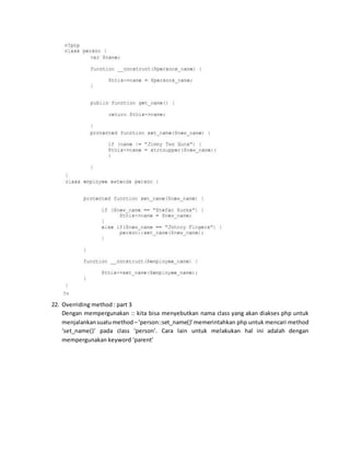 Modul 3 object oriented programming dalam php | PDF
