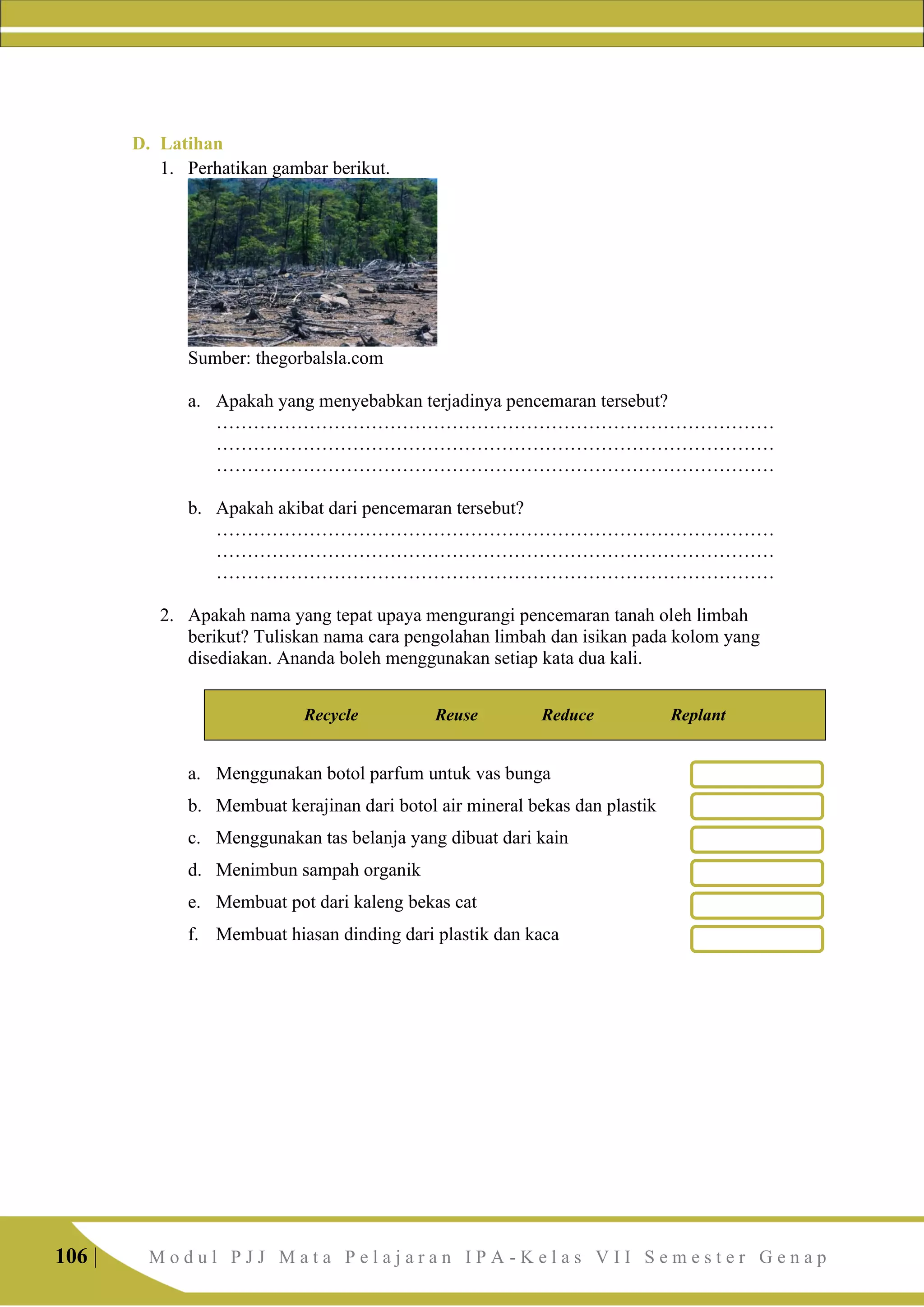 Modul 3 pembelajaran 3- pencemaran lingkungan | PDF