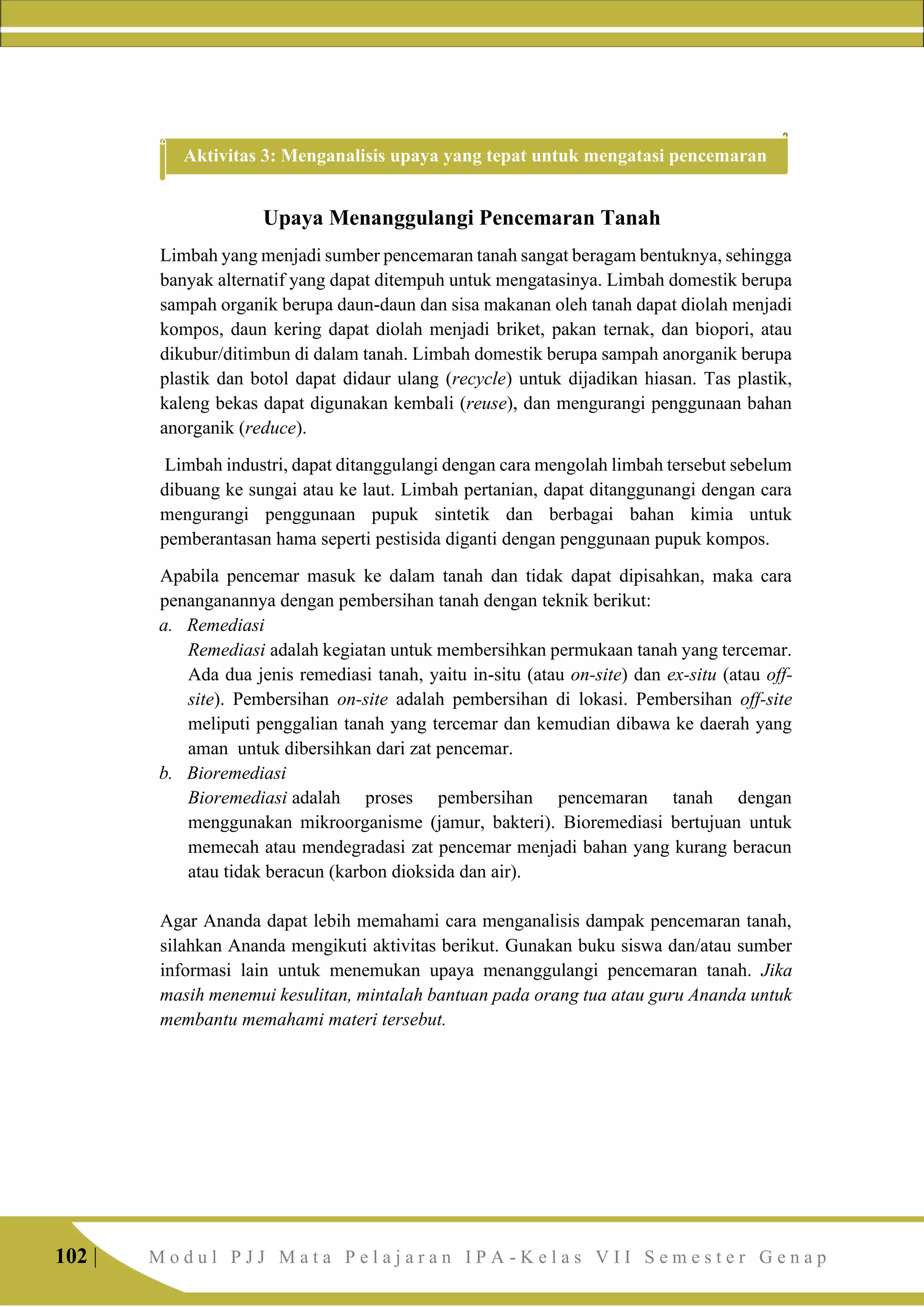 Modul 3 pembelajaran 3- pencemaran lingkungan | PDF