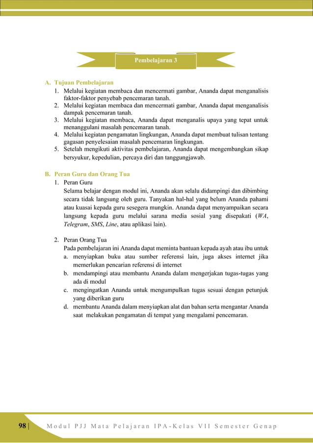 Modul 3 pembelajaran 3- pencemaran lingkungan | PDF