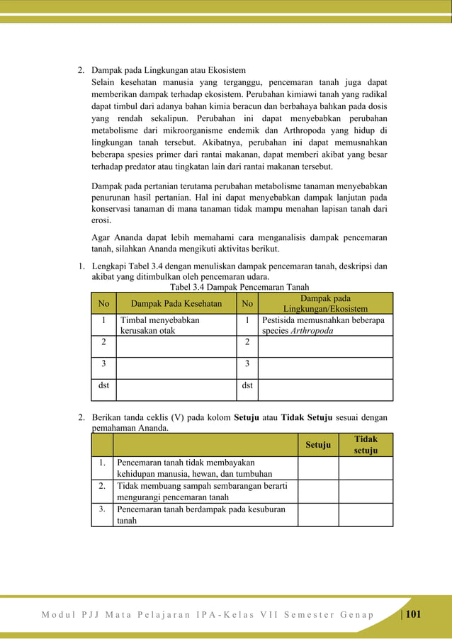 Modul 3 pembelajaran 3- pencemaran lingkungan | PDF