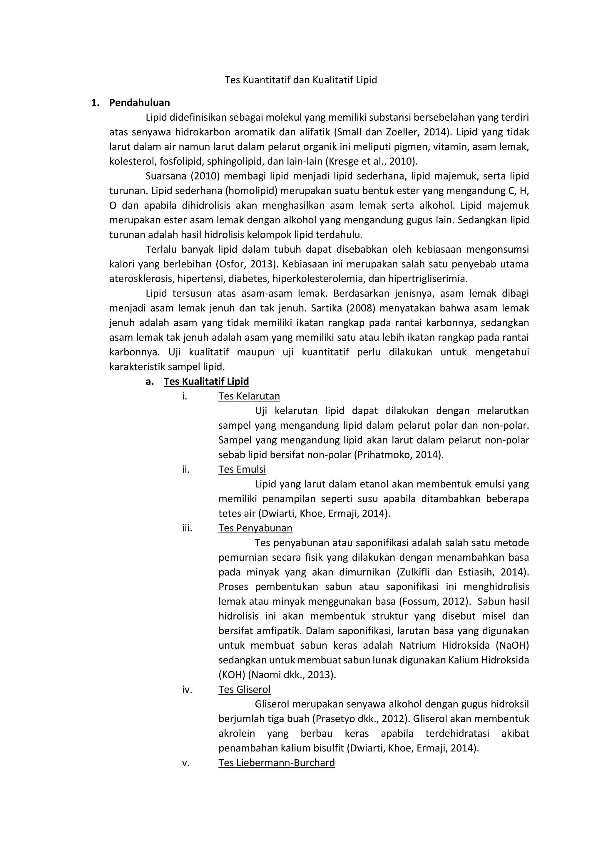 Modul 3 tes kuantitatif dan kualitatif lipid | PDF