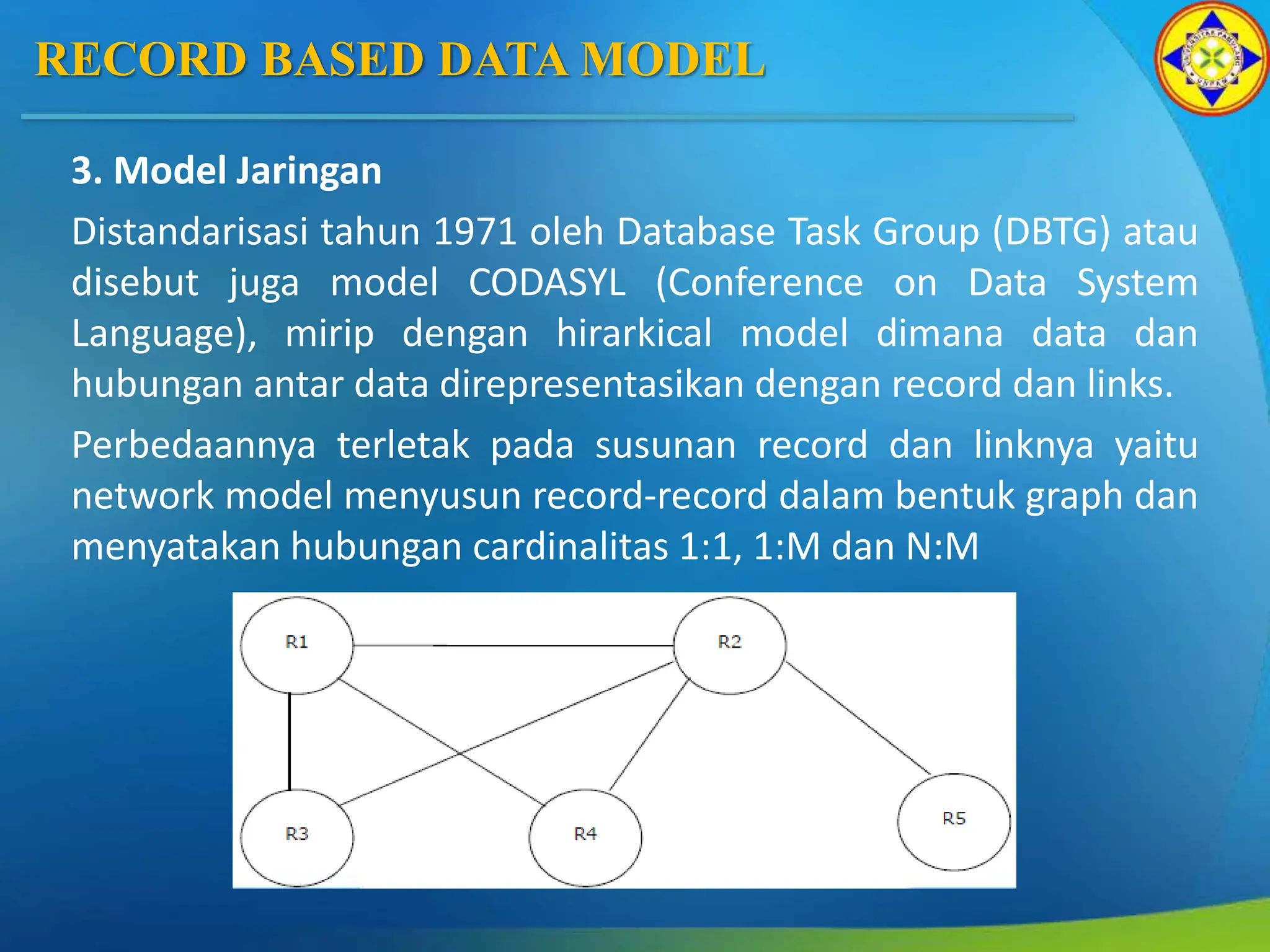 Modul 3 matakuliah Basis Data - Data Model | PPTX