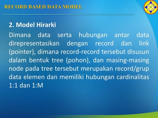Modul 3 matakuliah Basis Data - Data Model | PPTX
