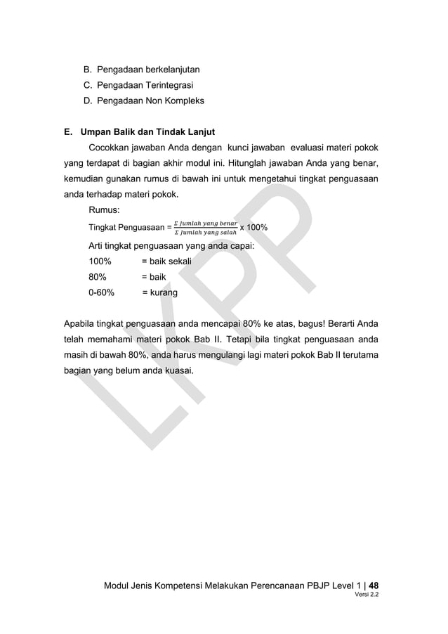 Modul 3 JK Melakukan Perencanaan PBJP Level 1 | PDF