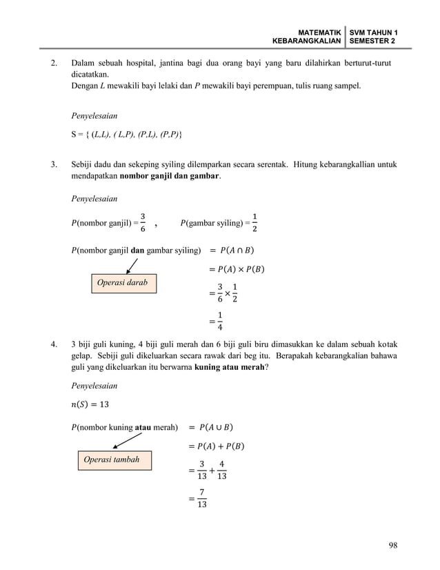 Modul 3 : Kebarangkalian | PDF