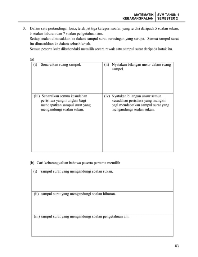 Modul 3 : Kebarangkalian | PDF