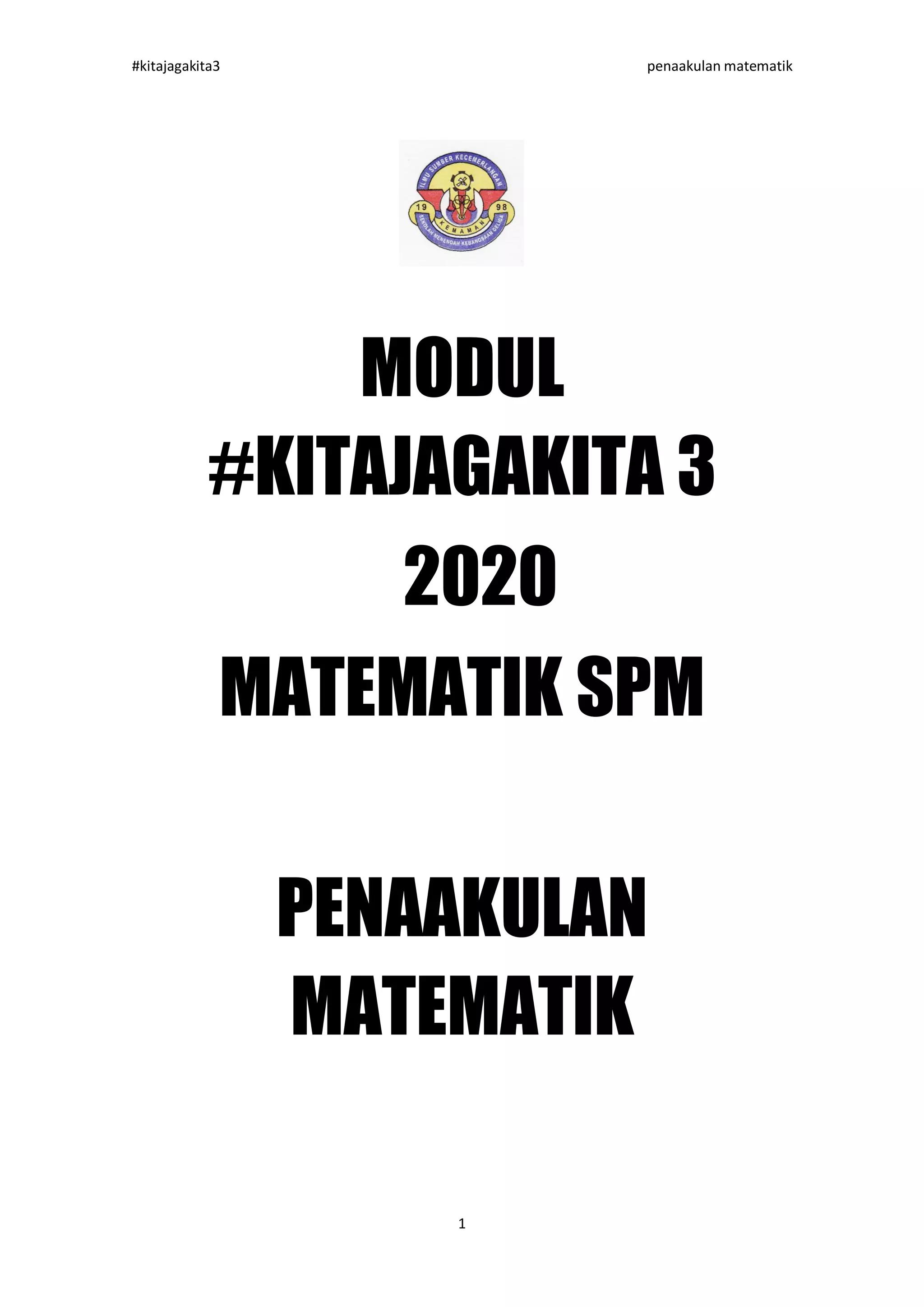 Modul3 #kitajagakita penaakulan matematik | PDF