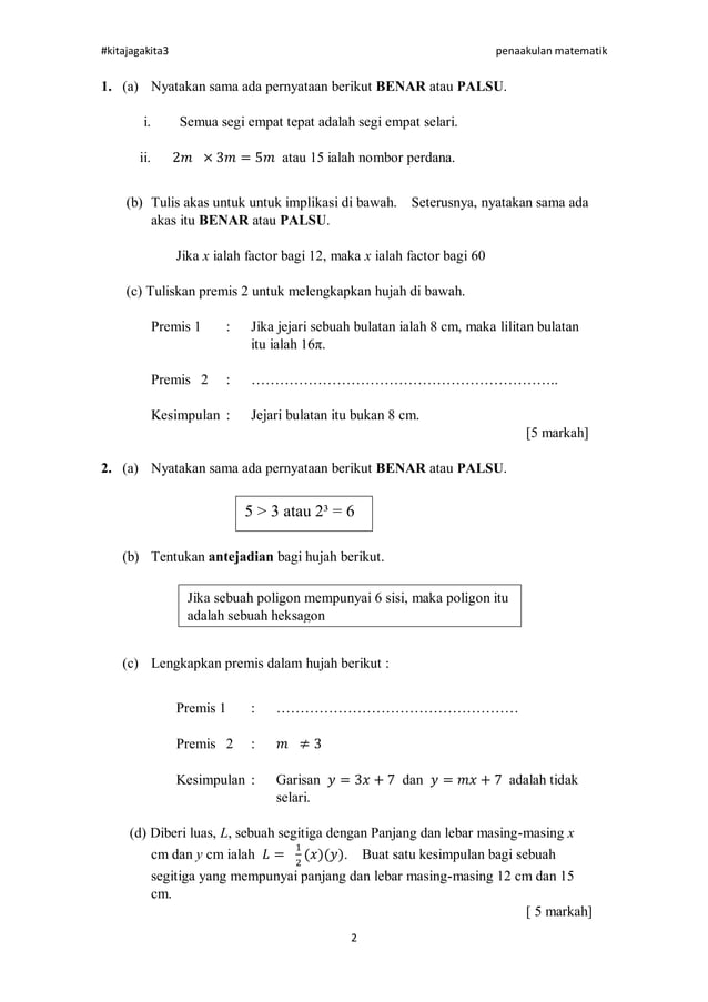 Modul3 #kitajagakita penaakulan matematik | PDF