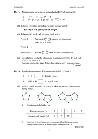 Modul3 #kitajagakita penaakulan matematik | PDF