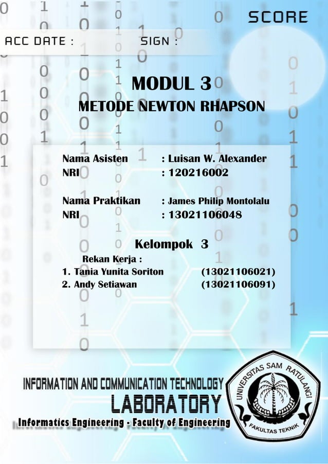 Modul3 metode newton raphson praktikum metode numerik | PDF