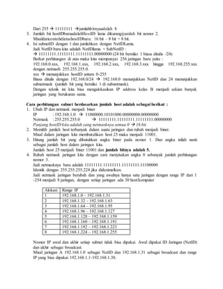 Modul 3 subnetting | PDF