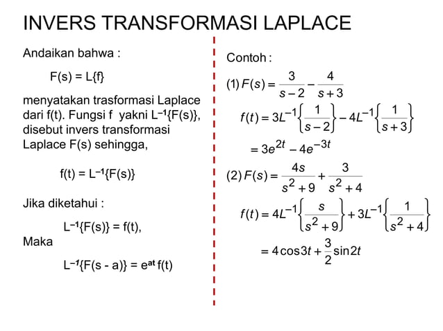 Modul 3 transformasi laplace | PPTX