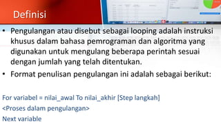 Modul 4 Visual Basic (Pengulangan) | PPT