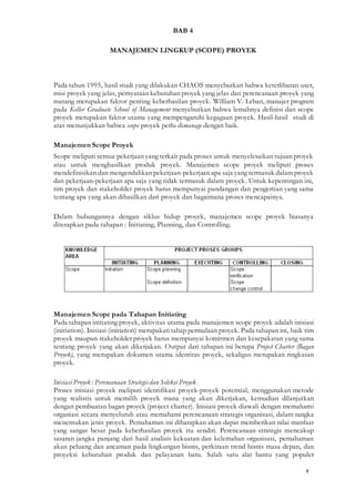 MANAJEMEN LINGKUP (SCOPE) PROYEK | PDF