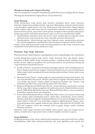 MANAJEMEN LINGKUP (SCOPE) PROYEK | PDF