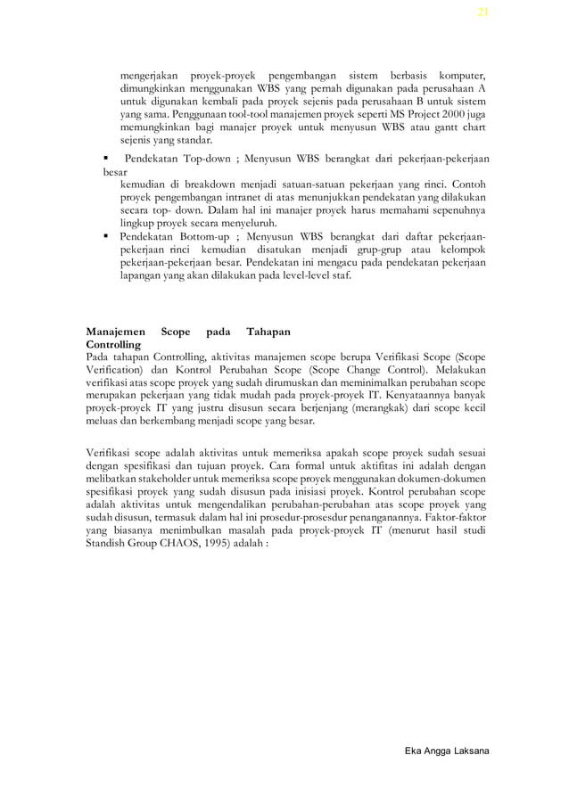MANAJEMEN LINGKUP (SCOPE) PROYEK | PDF